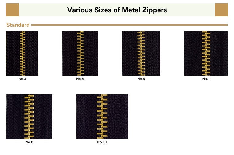 YKK® #5 METAL EVERBRIGHT BRASS (POLISHED) Zipper Chain ...