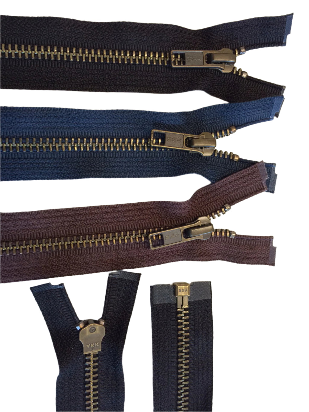 (1-A) YKK® Antique Brass, Antique Nickel, Oxidized Black Jacket Zipper ...